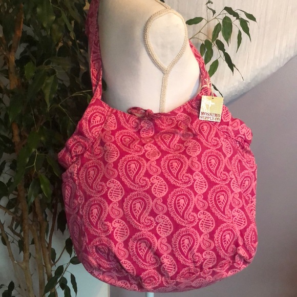 Mossimo Supply Co. | Bags | Mossimo Lg Hobo Satchel Tote Bag Hot Pink ...